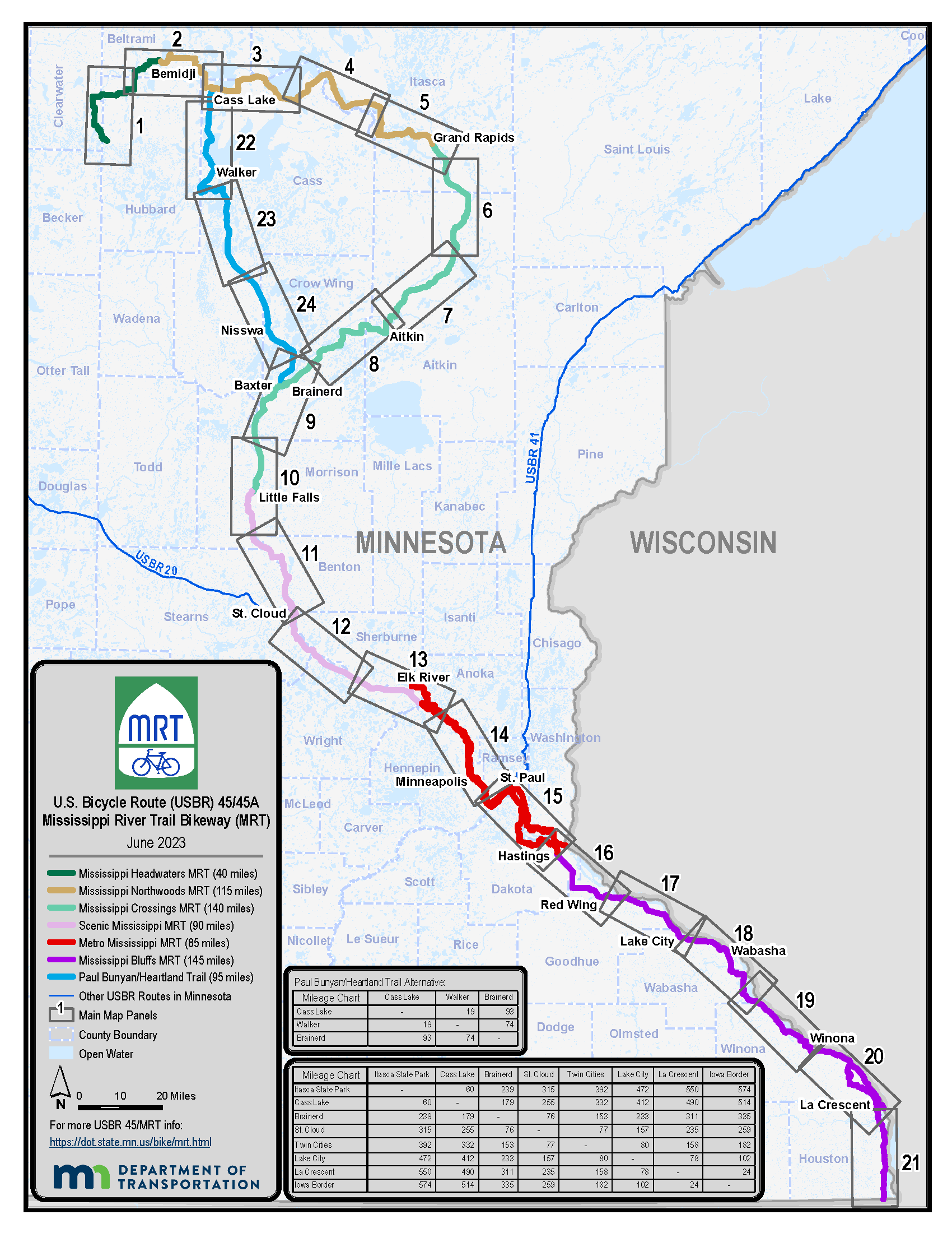 Mississippi River Trail Maps - Bicycling - MnDOT